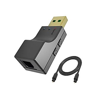 Isobel USB Bluetooth 5.0 Transmitter with Digital Optical Input, Low Latency Wireless Audio Adapter Bluetooth Aux Adapter for TV PC Switch / PS / Xbox Console, 2 Devices Simultaneously