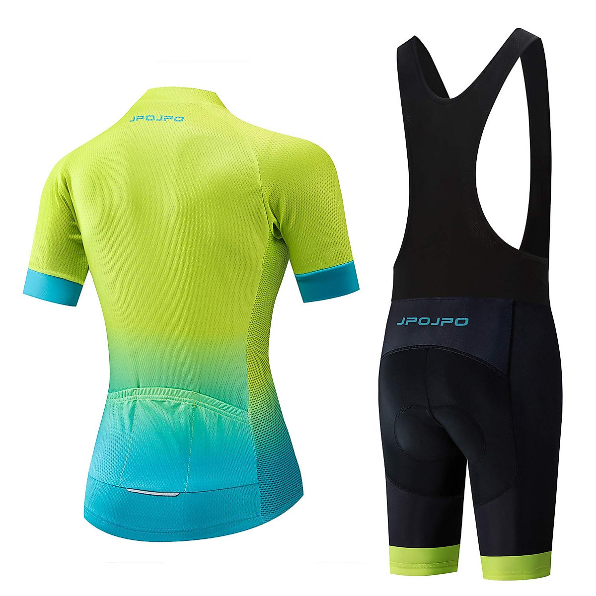 Women Cycling Jersey Set Short Sleeve+5D Padded Bicycle Shorts Quick-Dry Reflective 3-Pockets