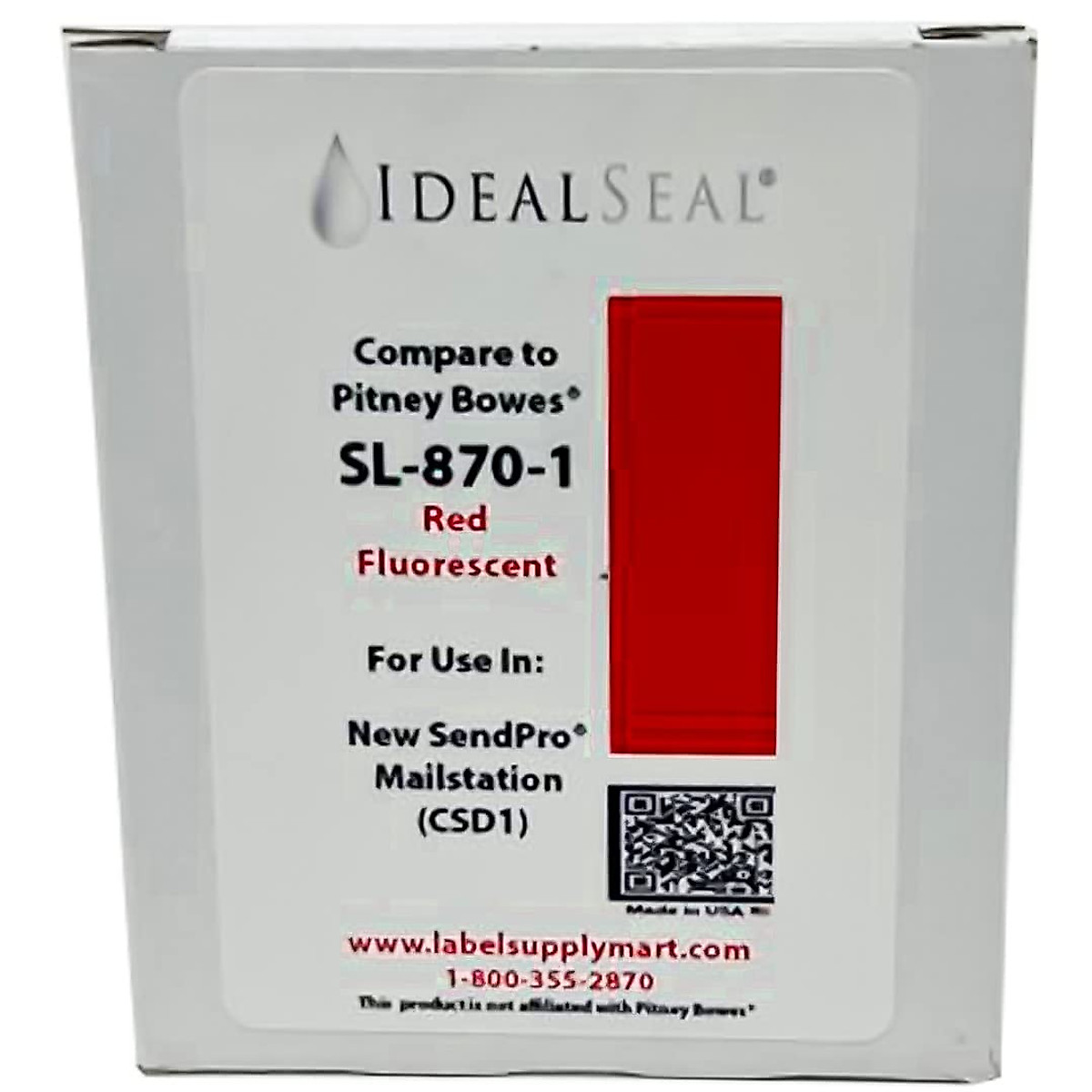 IDEALSEAL Replacement Postage Ink for SL-870-1 Red Ink Cartridge for New SendPro Mailstation (CSD1) (2 Pack)