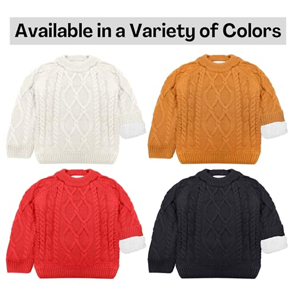 LOSORN ZPY Toddler Baby Boy Girl Cable Knit Pullover Sweater Warm Sweatshirt White 90
