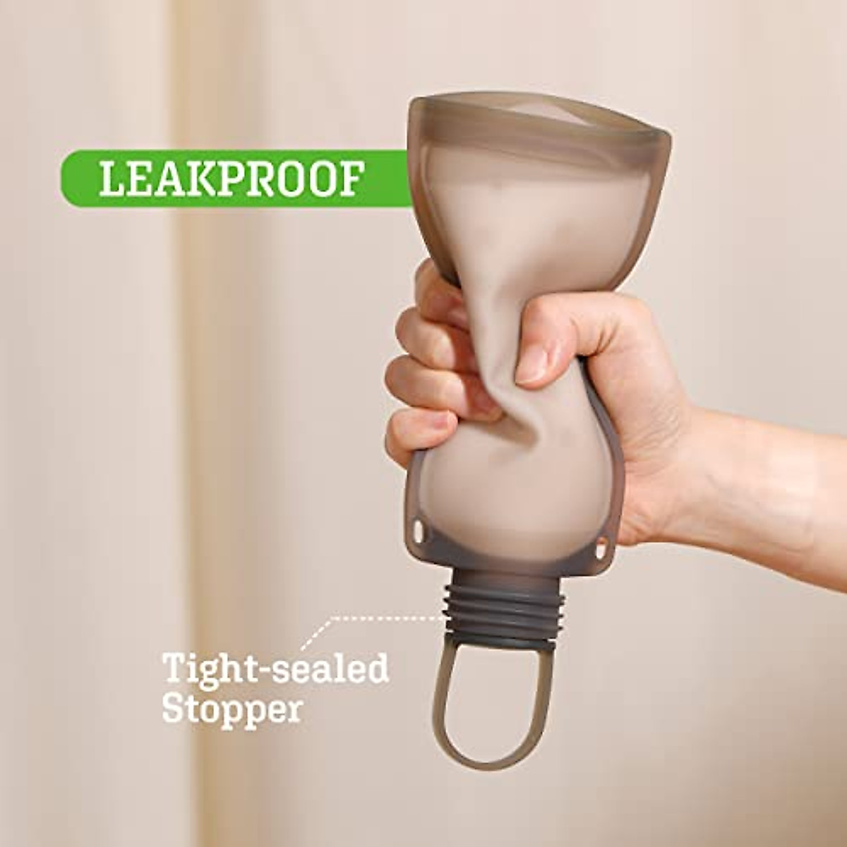 Haakaa Silicone Breastmilk Storage Bags Combo 9oz (5 Count)+ 4.4oz (5 Count), Reusable Leak Proof Breast Milk Storing Freezer Bags for Breastfeeding, BPA Free Food Grade Silicone