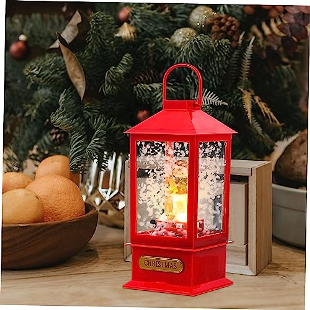 DOITOOL 1pc Christmas Light up Ornament Music Stuff Fireplace Decor Christmas Decor Christmas LED Music Light Snow Globe Lantern Christmas Musical Snow Globe Christmas Music Box Adornments