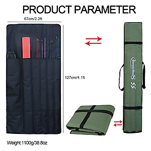 Sougayilang Fishing Rod Bag Canvas Rod Case Organizer Pole Storage Bag Fishing Rod and Reel Carrier Organizer for Travel, Gift for Father, Boyfriend and Family