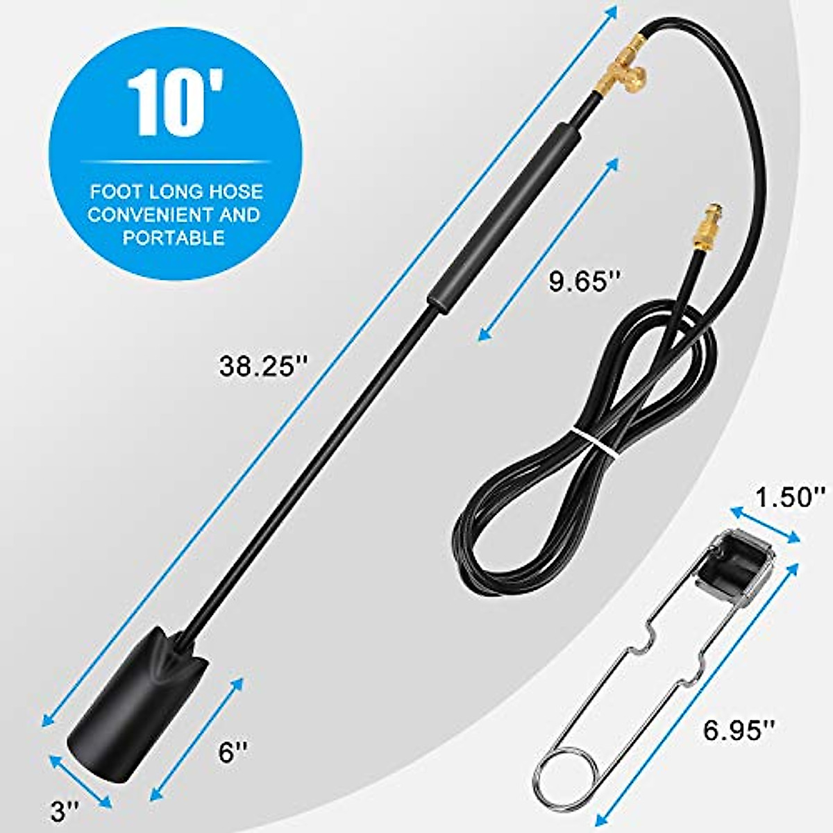 IGNIGHTER Mega-Torch Propane Weed Burner – Powerful 500,000 BTU Flamethrower – With 10' Hose and Igniter