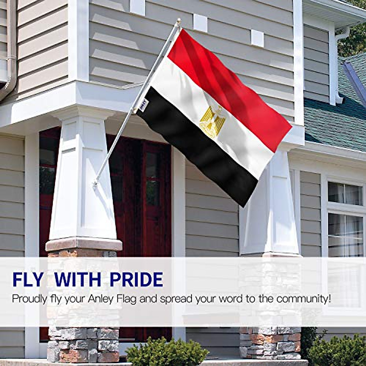 ANLEY Fly Breeze 3x5 Foot Egypt Flag - Vivid Color and Fade Proof - Canvas Header and Double Stitched - Egyptian Flags Polyester with Brass Grommets 3 X 5 Ft