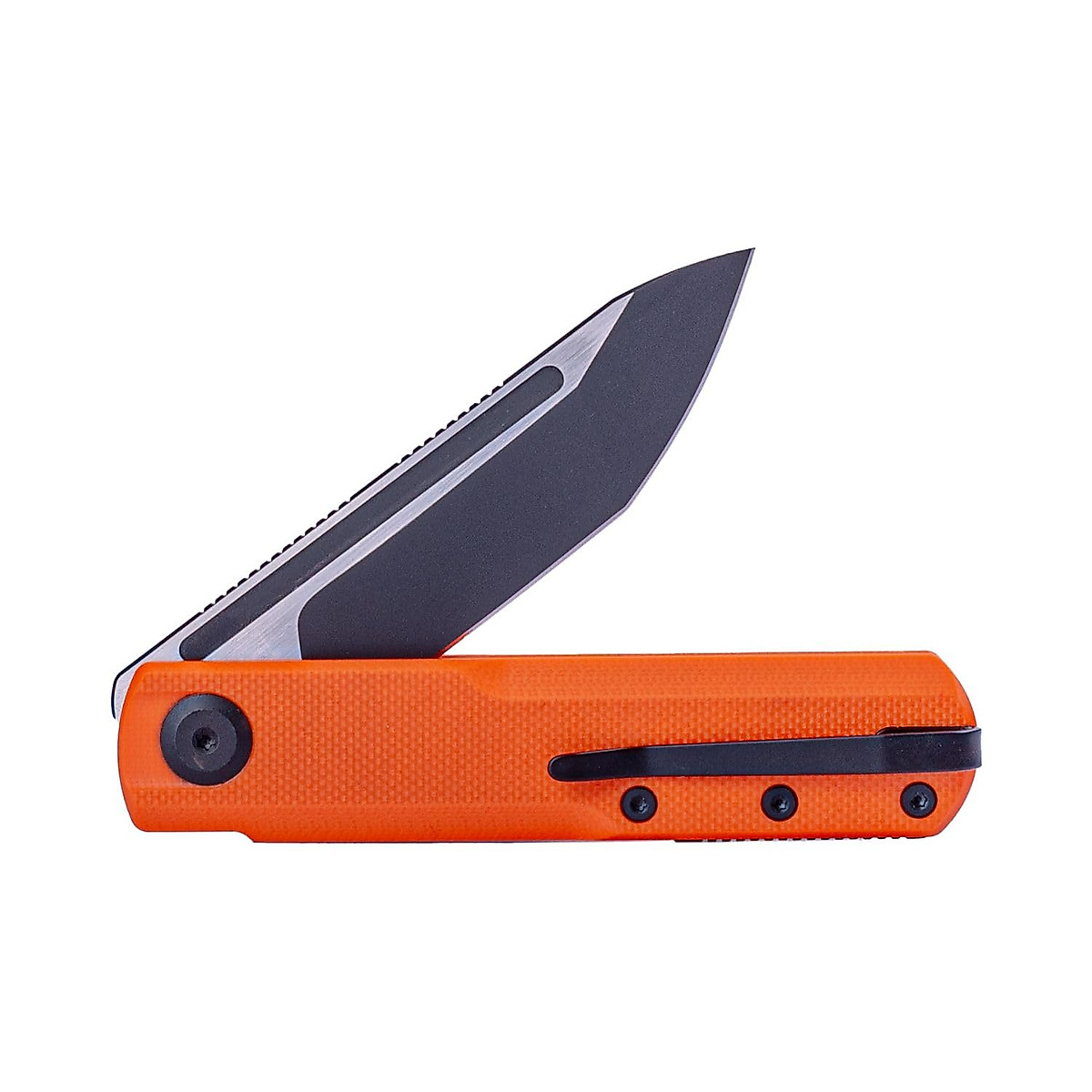 Real Steel Knives G-Tanto Slipjoint Folding Knife 2.64" Nitro-V Black Two-Tone Finish Tanto Blade-Orange G10 Handle, Designed by Ostap Hel, Perfect for Camping, Hiking, Daily Cutting Tasks