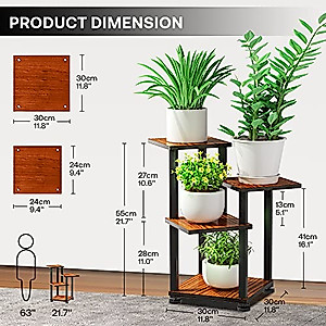 IXP Plant Stand Plant Shelf 4 Tier 4 Potted Plant Stands Indoor Corner Plant Stand Flower Stand Plant Display Shelf 21.7'' Tall Plant Stand for Multiple Plants plant holders indoor stand for Indoor