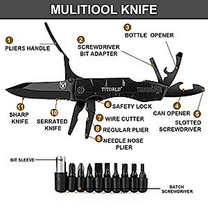 Titorld Gifts for Women Men, Pocket Knife Multitool, Christmas Stocking Stuffers, Unique Camping Hunting Fishing Birthday Gift Ideas for Husband Him Boyfriend, Cool Gifts