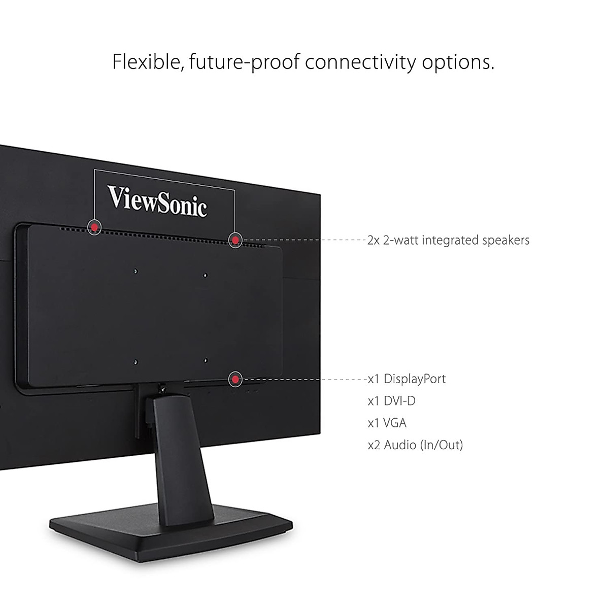 ViewSonic VA2252SM 22 Inch 1080p LED Monitor DisplayPort DVI and VGA Inputs for Home and Office,Black