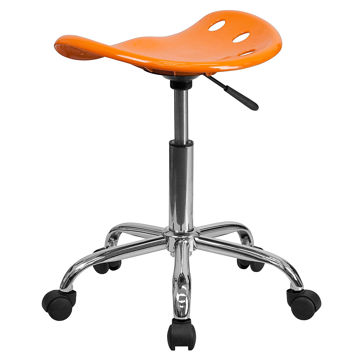Flash Furniture Taylor Vibrant Orange Tractor Seat and Chrome Stool