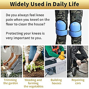 JMCUHYD Work Knee Pads For Men Construction - Soft Foam Leather Knee pad -Waterproof, Comfortable Extra Wide Strap -Anti Slip Knee Supporter Garden, Floor, Roof, Repair Work Kneepads for Adult