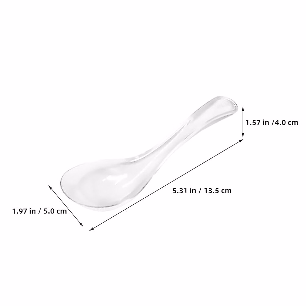 VOSAREA Clear Glass Spoons 2pcs Decorative Dessert Spoon Tablespoon Chinese Soup Spoons Asian Rice Spoon Japanese Wonton Soba Ramen Noodle Spoon