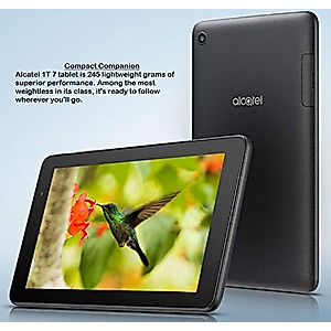 Alcatel 1T 7.0" 9013A (16GB, WiFi + Cellular) Face Unlock, Android 10, GPS, Tablet + Phone US 4G Volte GSM Unlocked (T-Mobile, AT&T, Metro PCS, Straight Talk) (Prime Black)