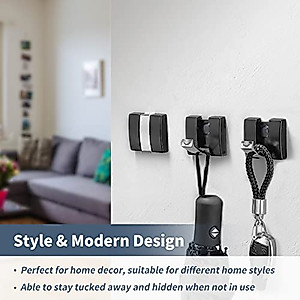 Rise age Folding Hideaway Coat Hooks, Heavy Duty Wall Hooks Retractable Hooks for Hanging Coat, Cup, Clothes, Scarf, Bags, Keys, Hats, Towel (Sliver 3 Pcs)