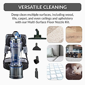 Prolux 2.0 Standard Bagless Backpack Vacuum Cleaner, Lightweight & Comfortable for Residential & Industrial Use, Double HEPA Filtration, Multiple Attachments, Padded Straps