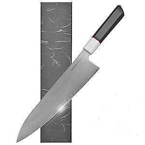 CULITECH Chef Knife, 9.5 inches Extreme Sharp High Carbon Alloy Steel Stainless Knife with G10 Octagonal Handle for Kitchen and Restaurant used