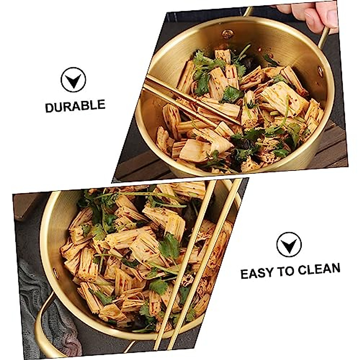 Tofficu 1pc Stainless Steel Instant Noodle Bowl Hot Pot Korean Noodle Pot Japanese Pot Noodles Pan with Lid Hot Pot Cooker Mini Cooking Utensils Kitchen Gadget Useful Soup Pot