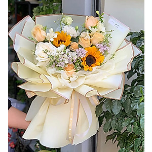 JOSON 30 Sheets /15 Colors Waterproof Gold Edge Flower Wrapping Paper,Florist Bouquet Supplies,DIY Crafts,Gift Packaging or Gift Box Packaging, 23x23Inch