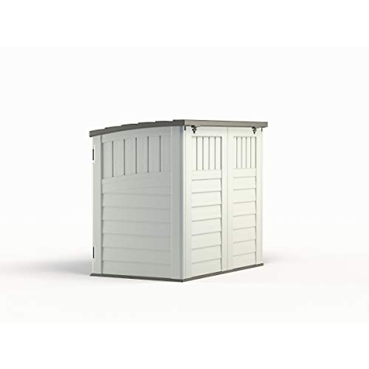 Suncast Horizontal Outdoor Storage Shed for Backyards and Patios 34 Cubic Feet Capacity for Garbage Cans, Tools and Garden Accessories, No Size, Vanilla