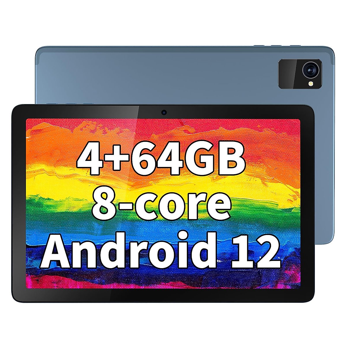 Tibuta Android Tablet 10 Inch, Octa-Core Android 12 Tablet with 7000mAh Battery (Max 14-Hour), 4GB+64GB ROM Gaming Tablets, 10.1 in HD Large Screen Tablet Build in 5+8MP Camera/WiFi/GPS/BT