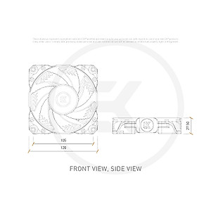 EK Water Blocks EK-Vardar X3M 120mm (500-2200 RPM) Fan - White