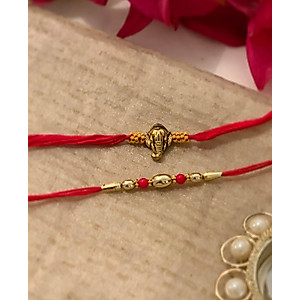 Rakhi For Brother Set of 2 With Greeting Card, Beautiful Designer Raksha Bandhan Rakhi Gift Set For Brother Bhaiya Bhai Bro, Traditional Indian Style Rakshbandhan Rakhi Gifts For Brother