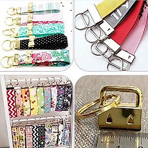 SETROVIC Key Fob Hardware Keychain Hardware Set Includes 1" 4 Color Keychain Hardware with key Rings 24 pcs and Key Fob Glass Running Pliers