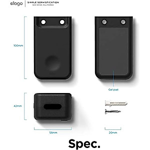 elago Universal Remote Holder Mount Compatible with Apple TV Remote and All Other Remote Controls - Reusable Gel Pad or Screw Mounting Options, Available Wired Charging [ Medium ] [Black]