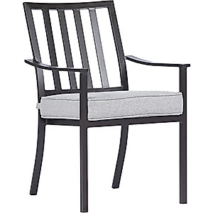 Mod Furniture Carter 7-Piece Patio Dining Set, Modern Patio Furniture, Outdoor Dining Set for 6 with All-Weather Aluminum Frames, Padded Dining Chairs, and Slat Table