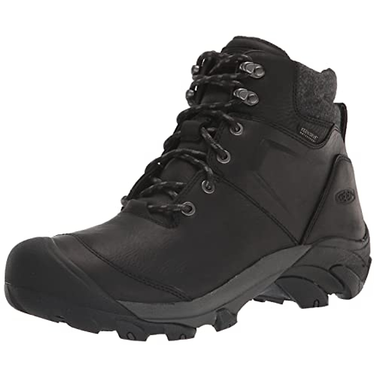 KEEN Men's Targhee 2 Waterproof Insulated Hiking Boot, Black/Black, 12