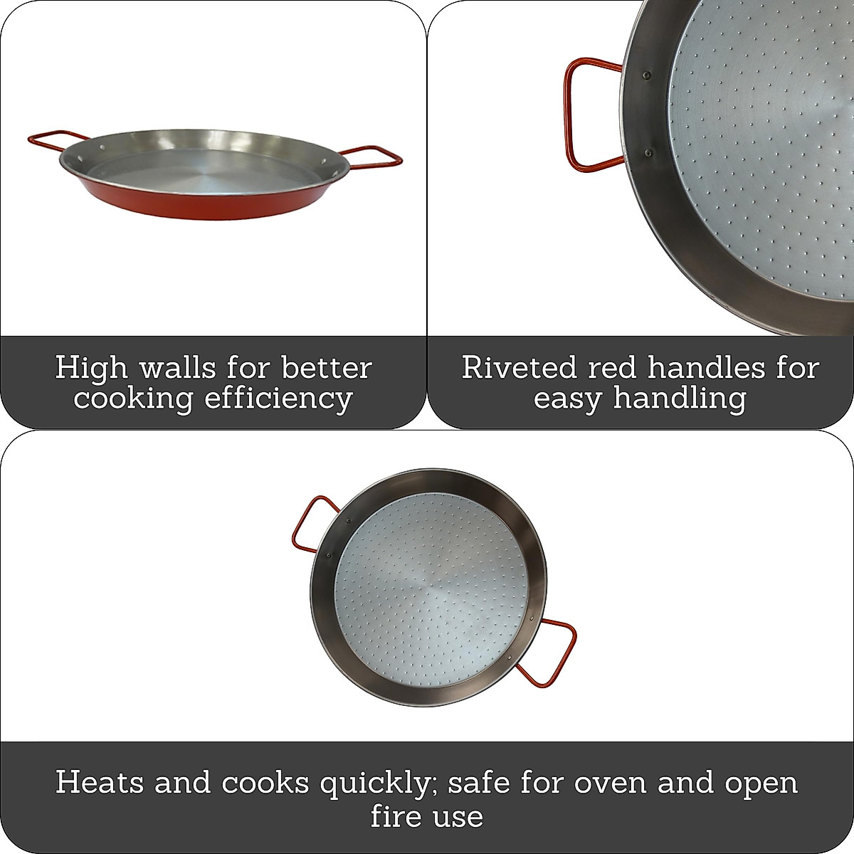 IMUSA USA , Red Paella Pan 15-Inch, 15 Inch