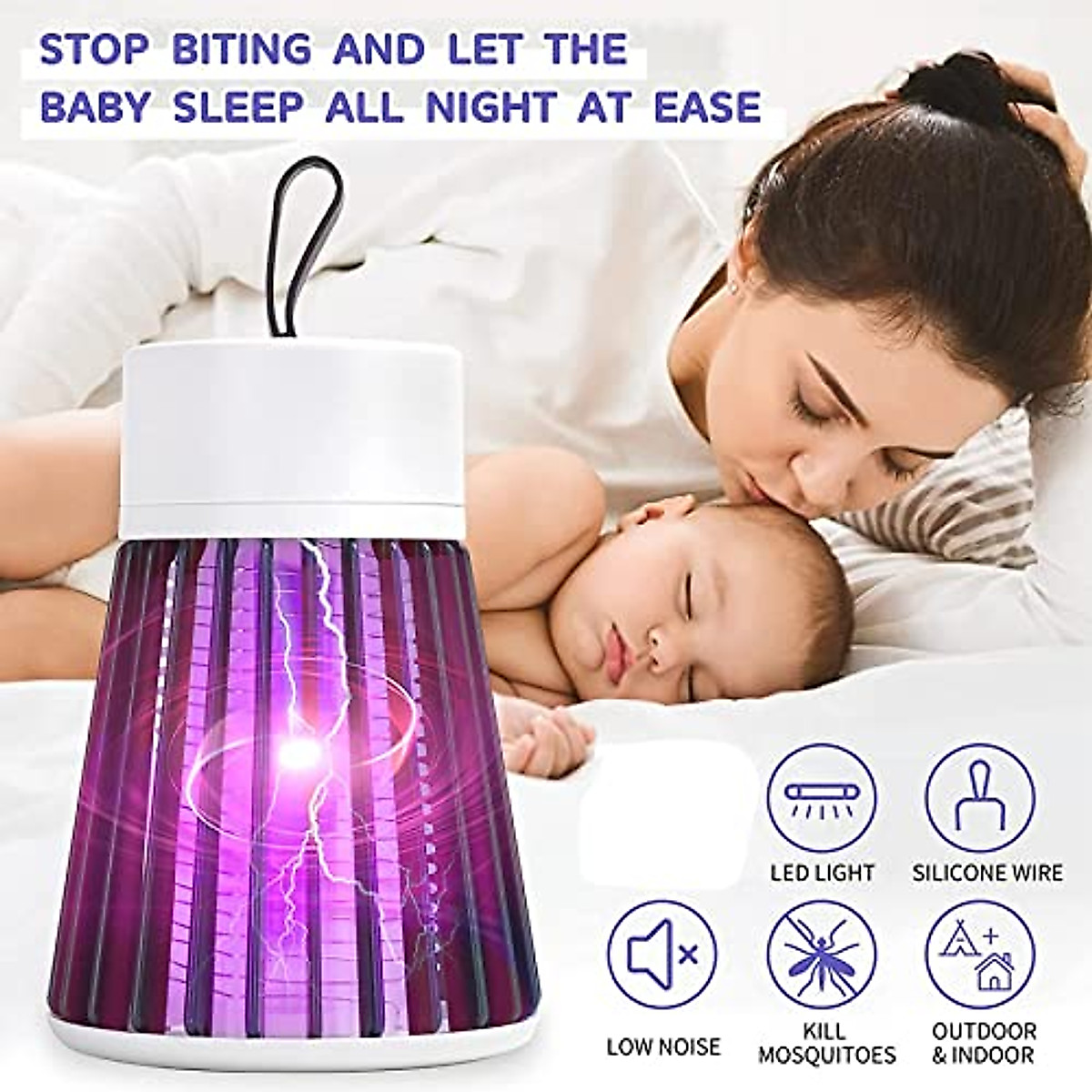 Bug Zapper Electric UV Insect Catcher Killer for Flies,Fly Trap Lamp Mosquitoes,Gnats & Other Small to Large Flying Pests for Home, Kitchen,Garden,Patio,Camping & More with Plug