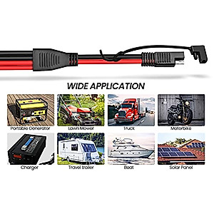 LIXINTIAN 10AWG SAE DC Power Automotive Connector Cable Y Splitter 1 to 2 SAE Extension Cable, Fit for Suitable for Solar Battery Connection and Transfer -40cm