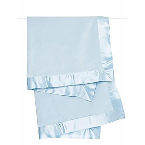 Little Giraffe Baby Blanket - Velvet Soft Blanket with Satin Trim - Baby Stroller Blanket - Newborn Baby Essentials & Baby Gifts - 29x35" - Blue