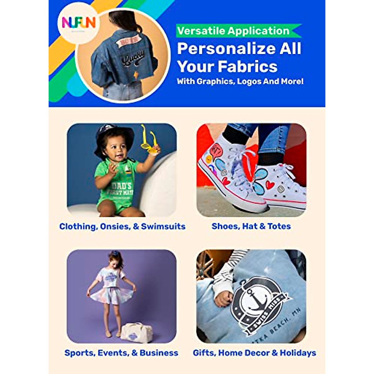 NuFun Activities Printable Iron-on Heat Transfer Paper for T Shirts, Dark Fabrics, 5 Sheets 8.5 x 11 inch, Long Lasting, Durable, Professional Quality, Easy DIY, Non-Toxic, Made In the USA