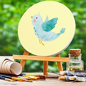 6 Pieces Round Painting Canvas Blank Round Shaped Paint Board Canvas Stretched Primed Decoration Boards for Painting for Students Artist Hobby Painters Beginners