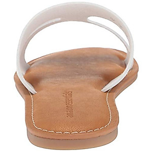 Amazon Essentials Women's Flat Banded Sandal, White, 9