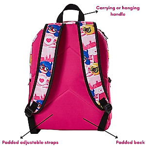 Miraculous Ladybug Cat Noir Backpack Set with Lunch Bag for Girls, 16 inch, 5 Piece Value Set, Pink