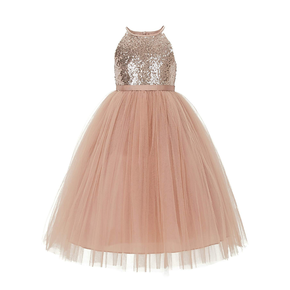 Sequin Halter Junior Flower Girl Dresses Pretty Princess Ballroom Dance 202 8