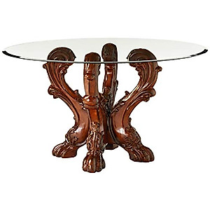 ACME Dresden Dining Table w/Pedestal - - Cherry Oak