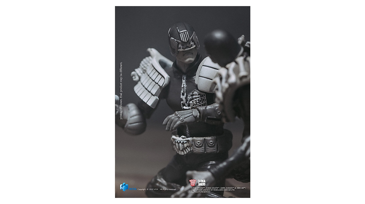 HIYA TOYS Judge Dredd vs Death (Black & White) SDCC 2022 Exclusive 1:18 ...