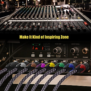 MIKIZ 6ft XLR Cables Braided 10 Packs Premium XLR Microphone Cable Male to Female Patch Cable 6 Feet