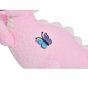 Wemi Pink Dinosaur Stuffed Animal Toys Cute Soft Dinosaurs Plush Doll T-Rex Throw Pillow for Boys Girls 11"