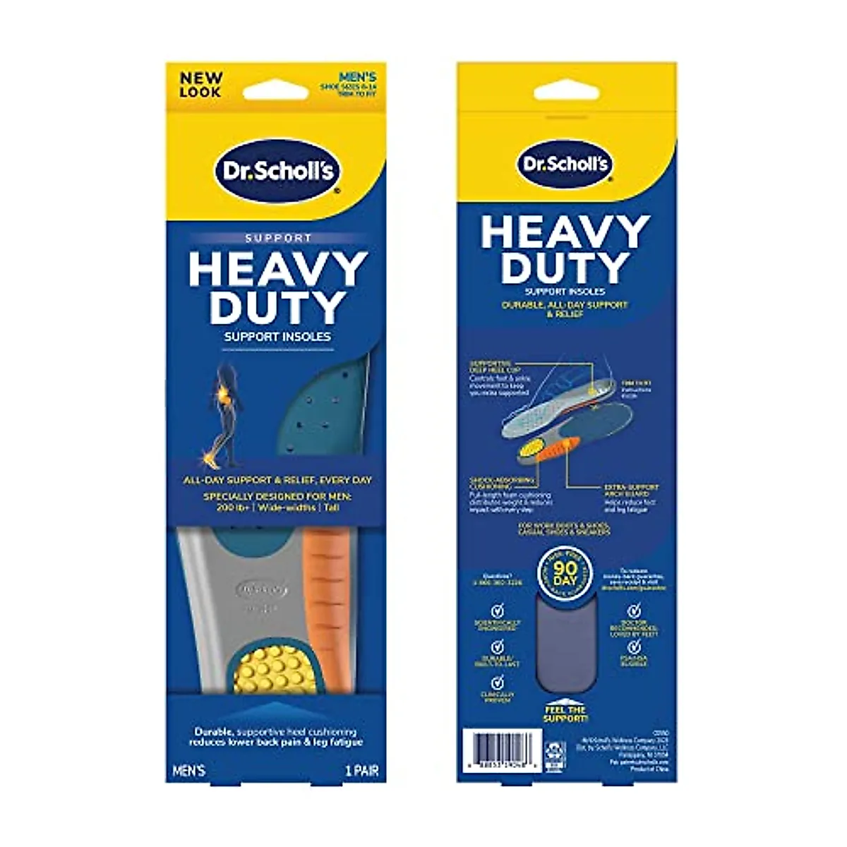 Dr. Scholl's Heavy Duty Support Pain Relief Orthotics, Designed for Men over 200lbs with Technology to Distribute Weight and Absorb Shock with Every Step (for Men's 8-14)