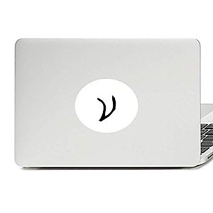 Greek Alphabet Nu Black Silhouette Vinyl Emblem Graphic Laptop Sticker Notebook Decal