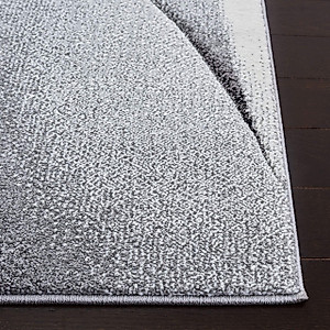 SAFAVIEH Hollywood Collection Area Rug - 5'3" x 7'6", Grey & Red, Mid-Century Modern Design, Non-Shedding & Easy Care, Ideal for High Traffic Areas in Living Room, Bedroom (HLW716Q)