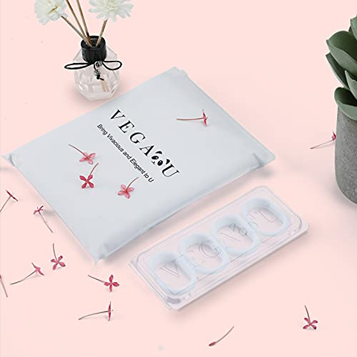 VEGA U Flamingo Shower Curtain for Bathroom, Tropical Leaves Themed Bath Decor with Hooks, 72x72 Inch