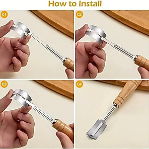 XDDMIAO Bread Knife for Homemade Bread, Sourdough Bread Knife, Bread Saw, Wooden Serrated Bread Slicer, Suitable for Bagels, Baguettes and More, Kitchen Gift Bread Knives.