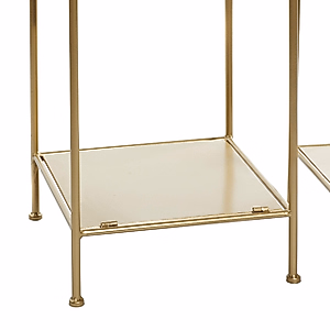 Deco 79 Contemporary Metal Shelving Unit, Set of 2 74", 65"H, Gold