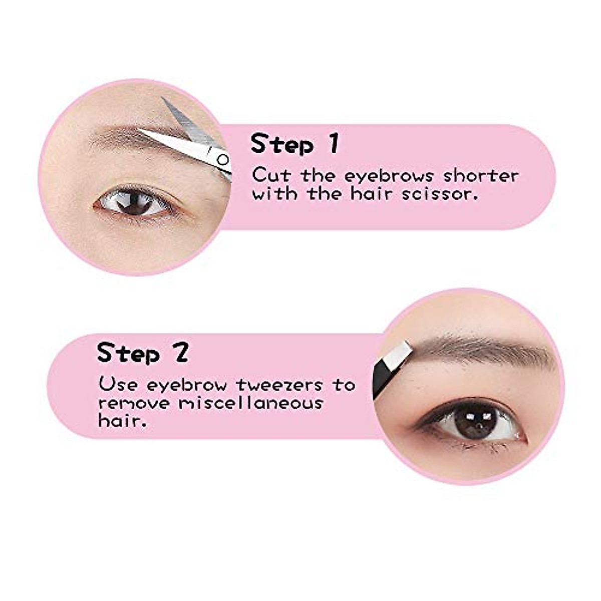 Ithyes Complete Tweezer Set 2 PCS Slant Tip Tweezer Stainless Steel Tweezers Eyebrow Trimmer Scissor for Shape Precision Ingrown Hair Nose Hair Blackhead Tick Remover,Black